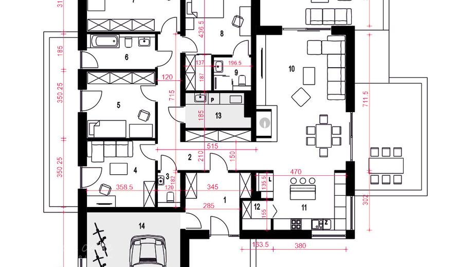 projekt domu DD1746 Aura II z garażem 1-st. [A] - Murator projekty