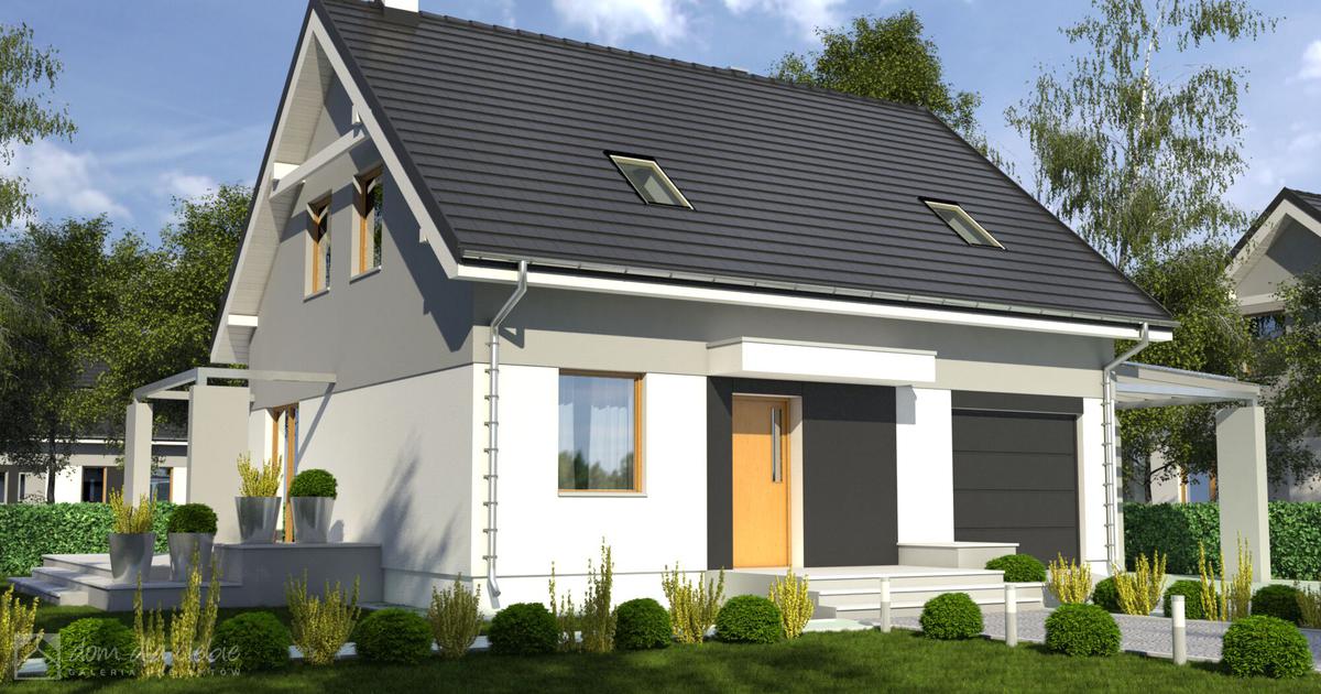 projekt domu DD1354 Monika II z garażem i wiatą [A1] - Murator projekty