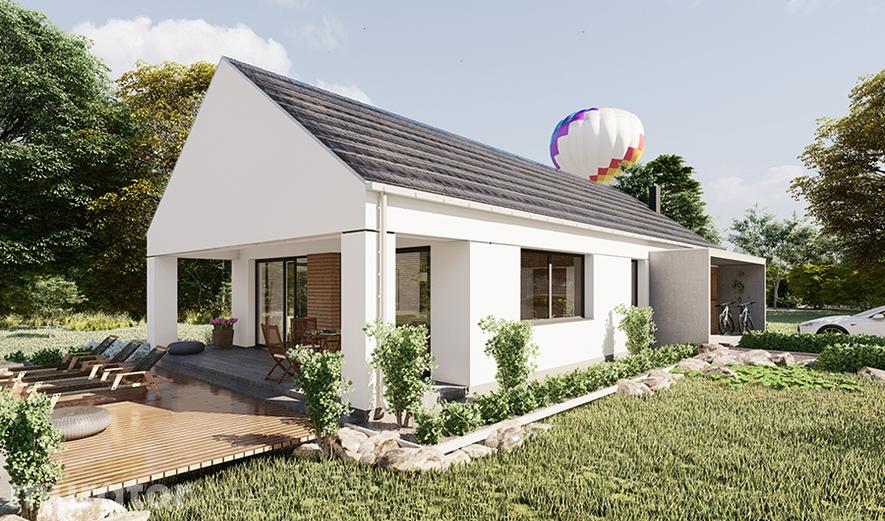 projekt domu EC405 Nietuzinkowy (z wentylacją mechaniczną i rekuperacją ...