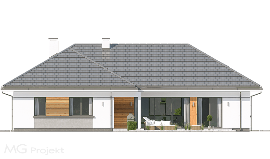 projekt domu MG0823 Willa Parterowa 2 wariant C - Murator projekty