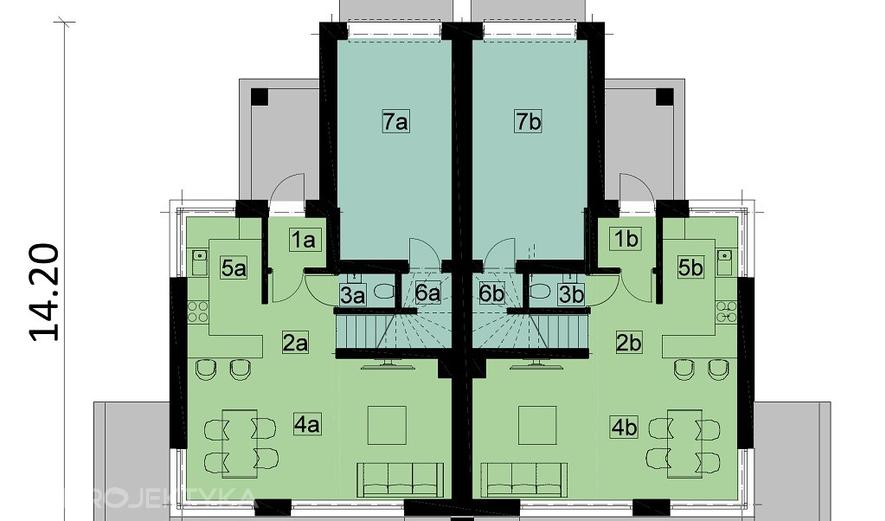 projekt domu Ka28 Projekt domu Ka28 (dwulokalowy / bliźniak) - Murator ...